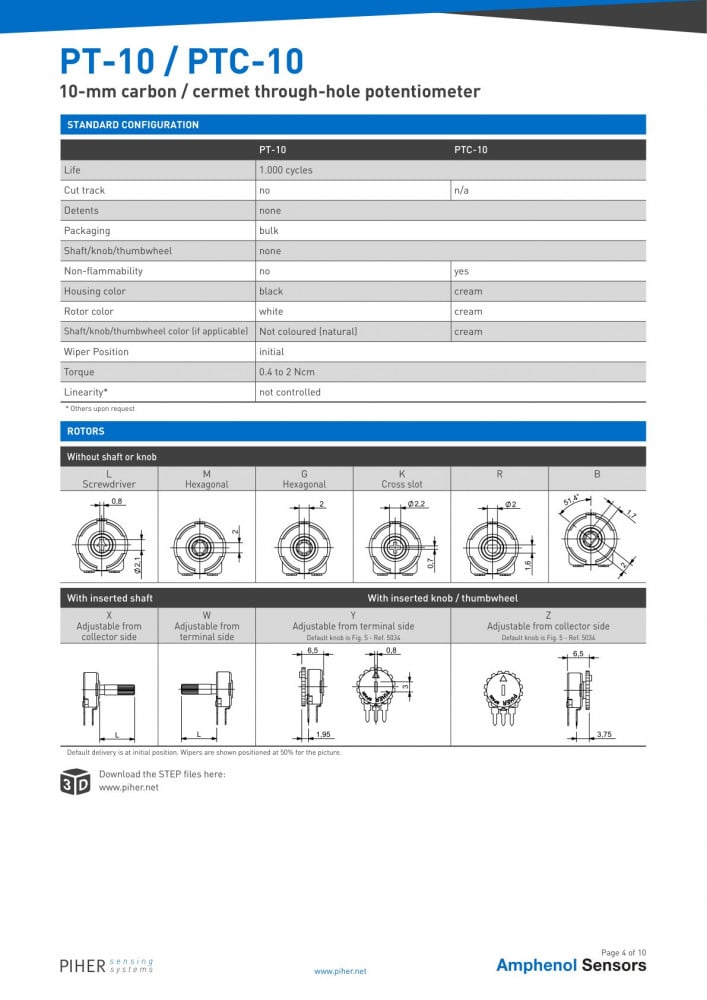 PT-10 product document page 4