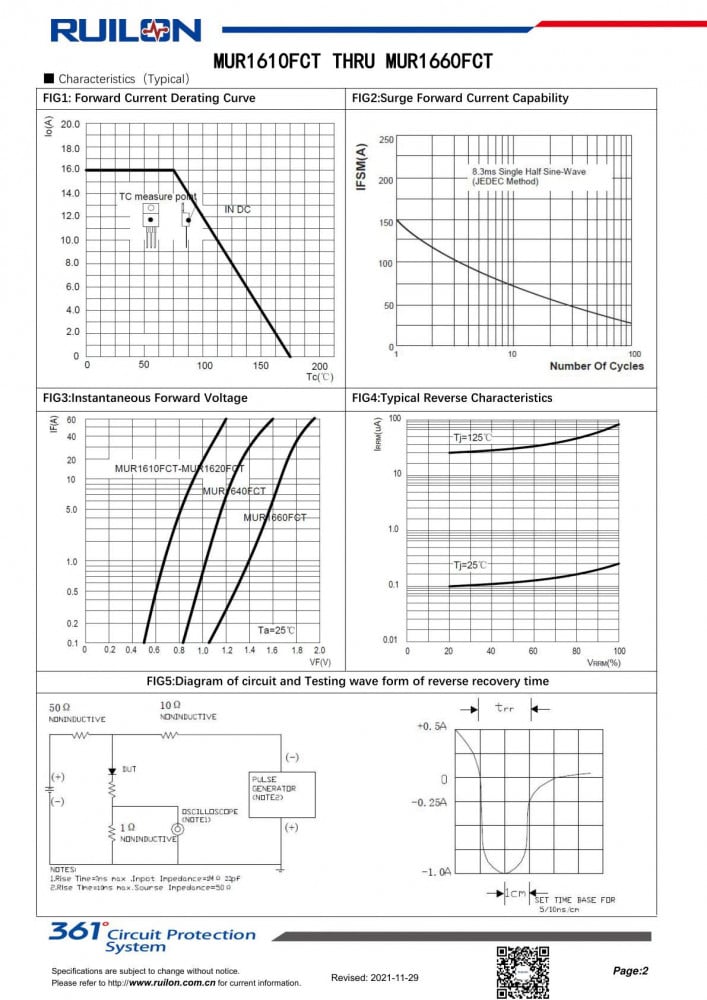 MUR1640FCT datasheet page 2