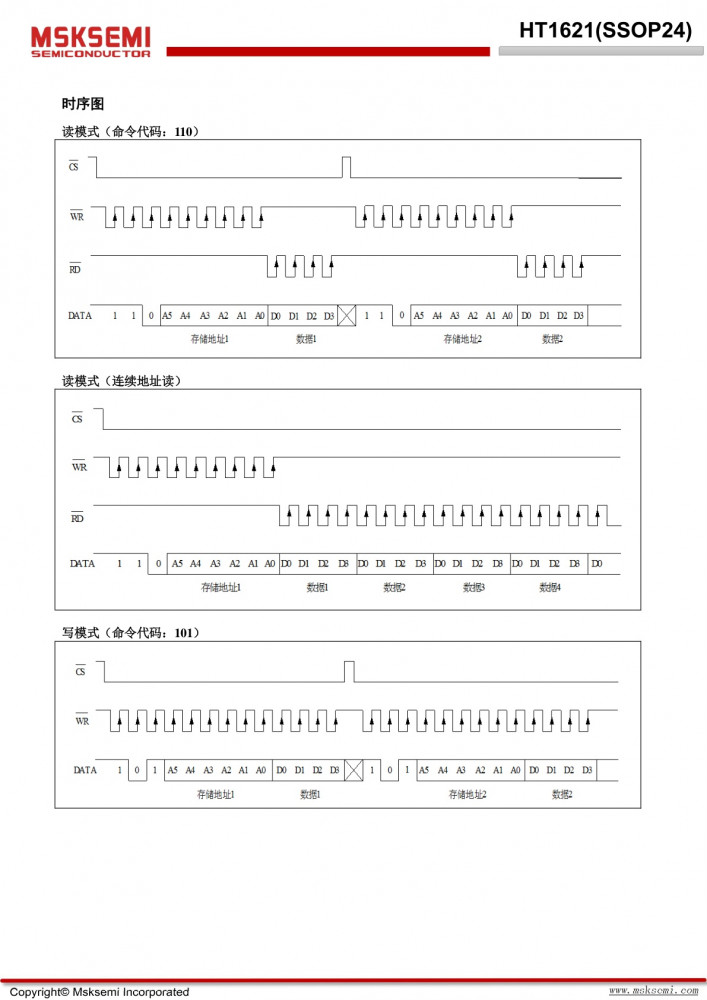 HT1621 datasheet page 8