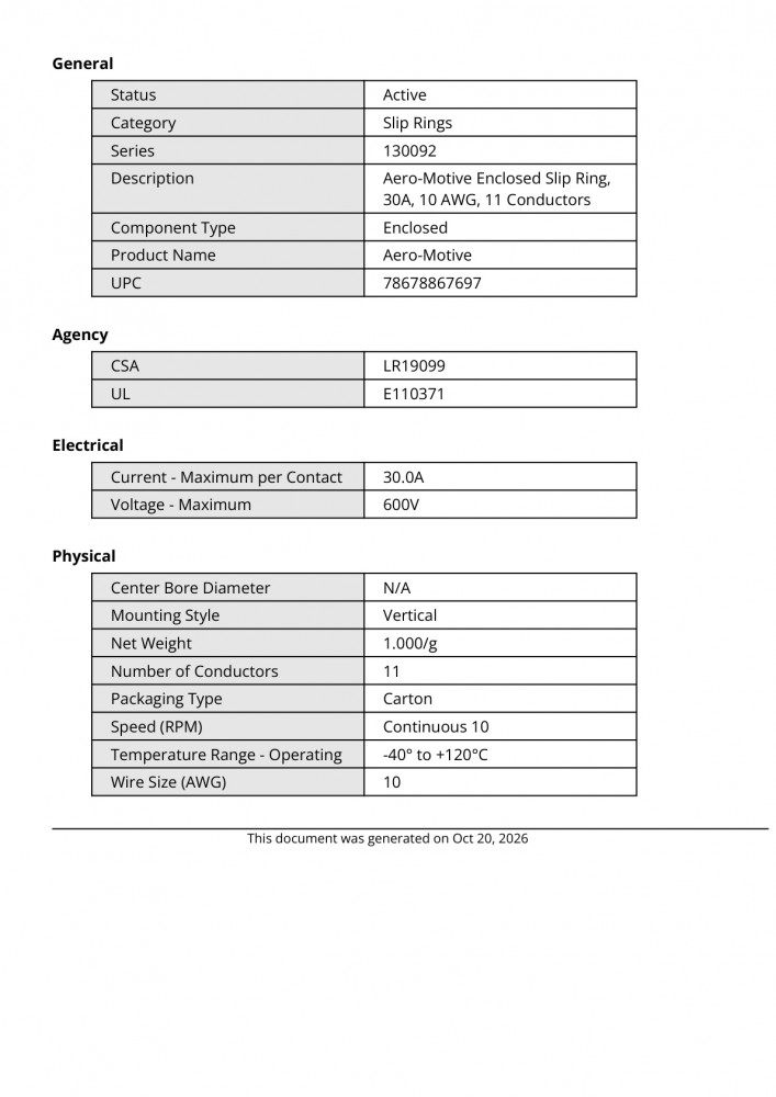 Product document page 2 for MOLEX 1300920038