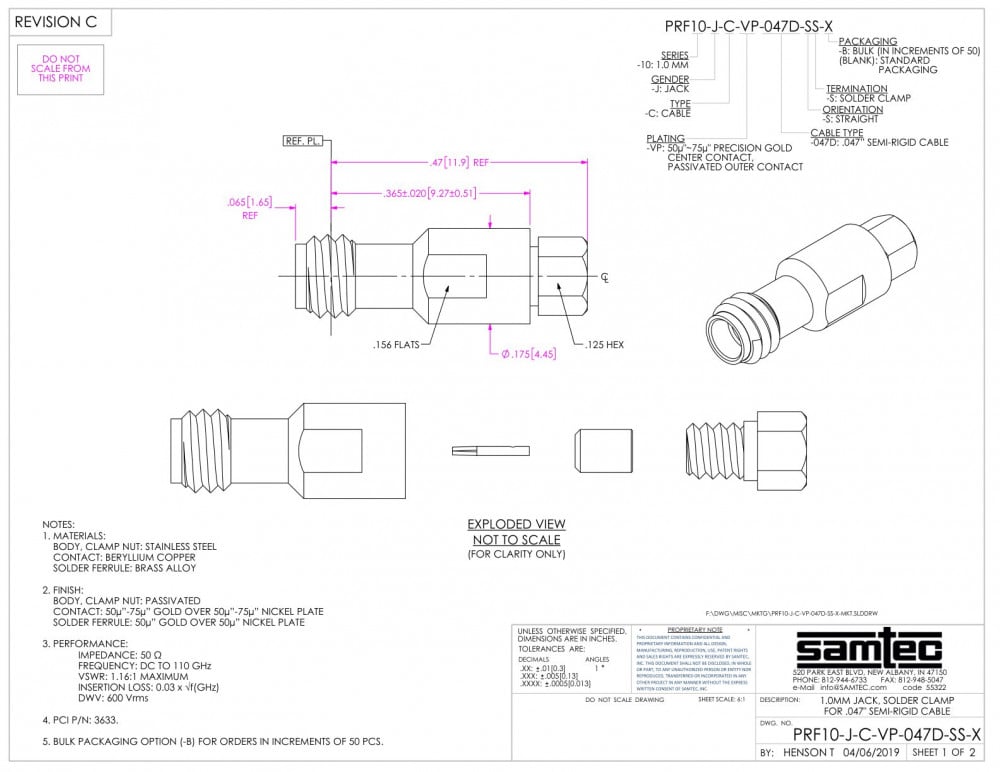 PRF10-J-C-VP-047D-SS technical document page 1