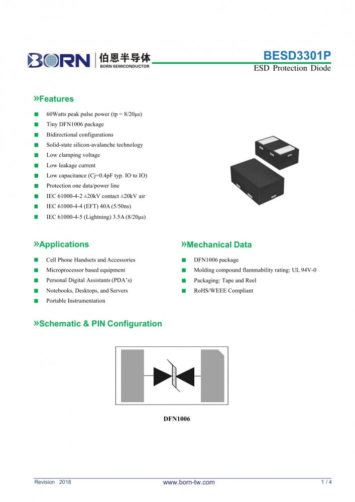 BESD3301P datasheet page 1