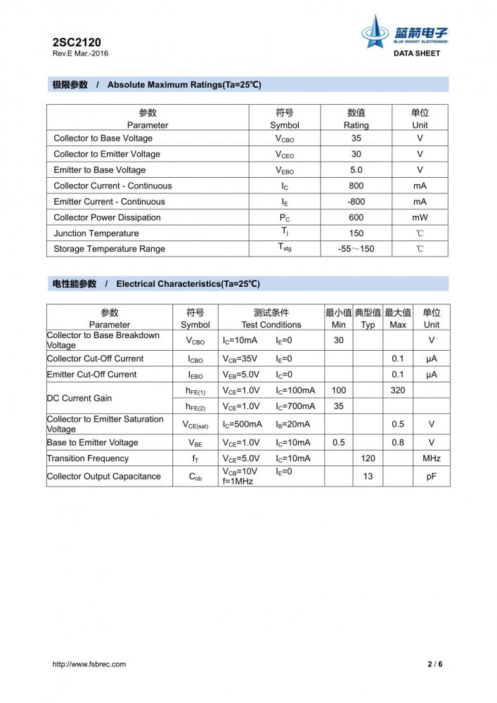 2SC2120-Y datasheet page 2