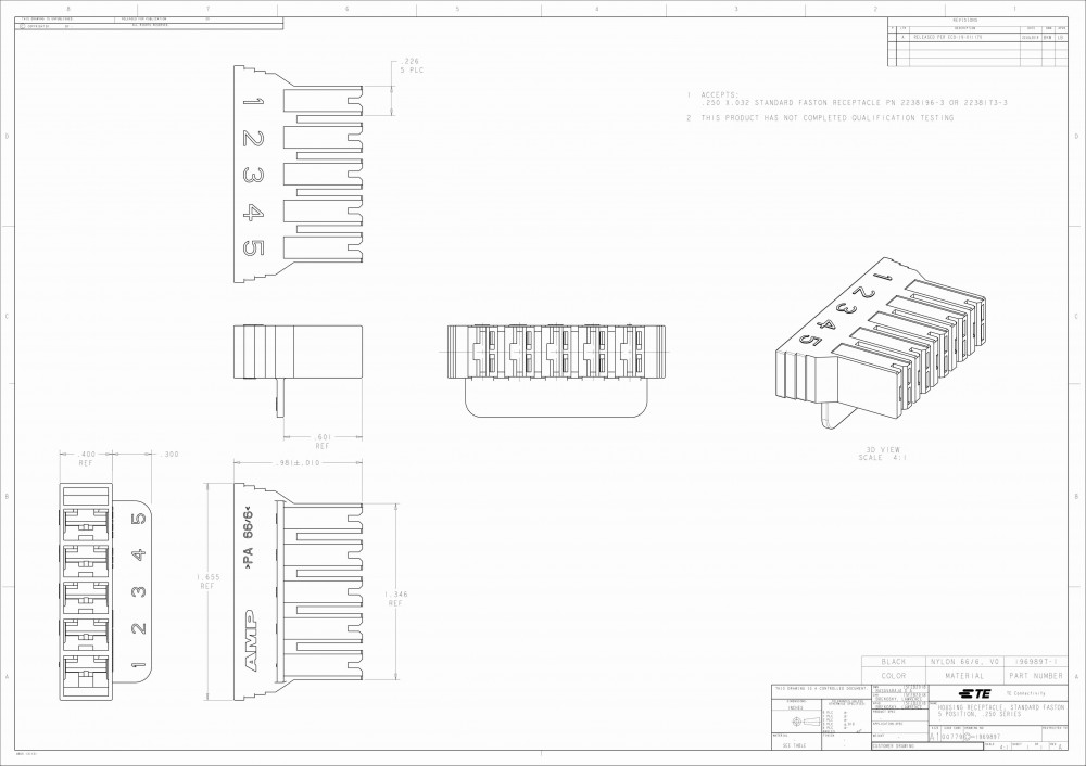 TE Connectivity 1969897-1 controlled drawing preview