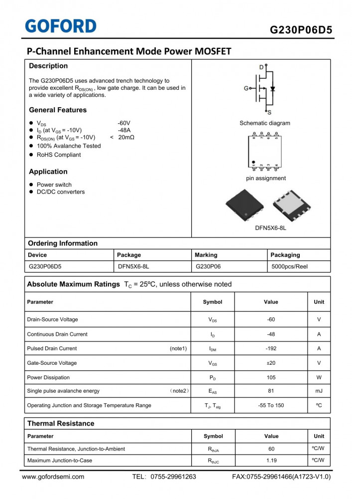 G230P06D5 datasheet page 1