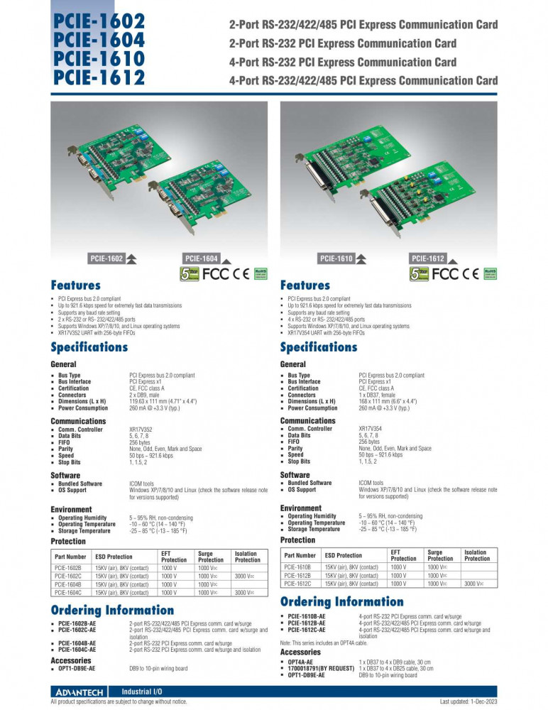 PCIE-1602 product documentation page