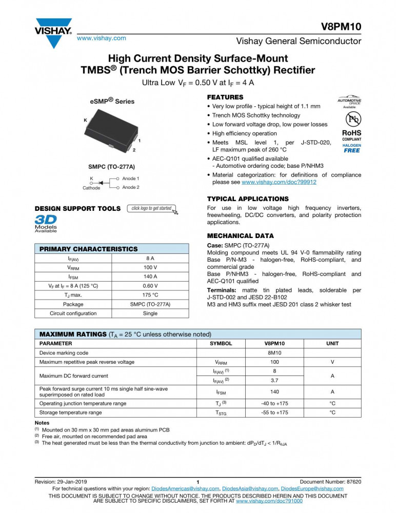 V8PM10 datasheet page 1