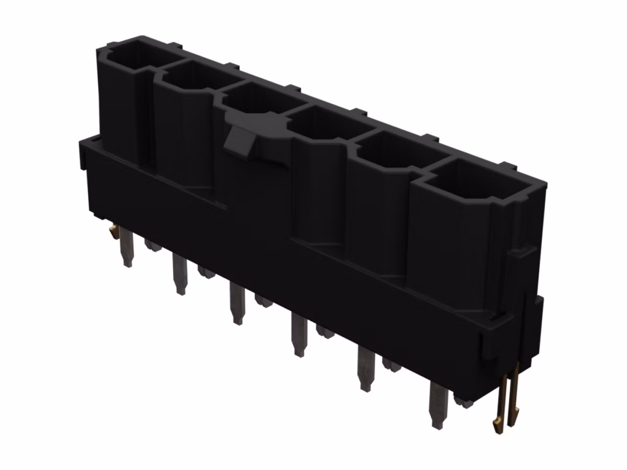 10.00mm Pitch Mini-Fit Sr. Header, Single Row, Vertical, 3.18mm PCB Thickness, Tin (Sn) Plating, 6 Circuits, USE NYE LUBE ON MATING SURFACES for sale