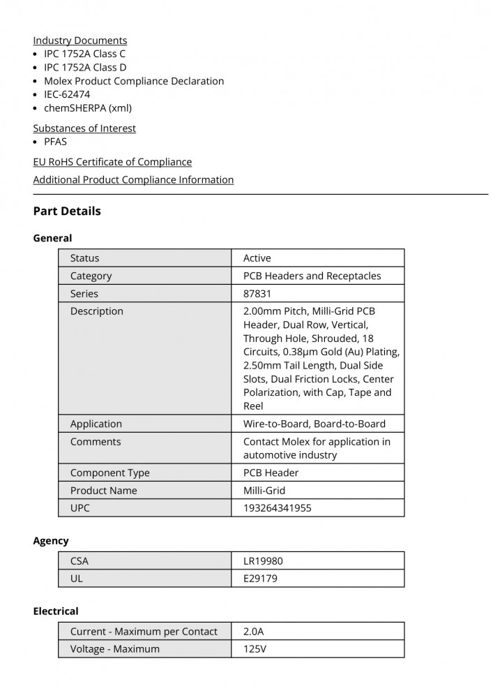 MOLEX 878315566 product document image, page 2