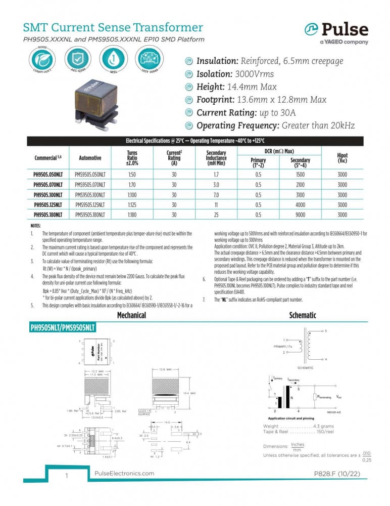 PMS9505.050NLT datasheet page 1