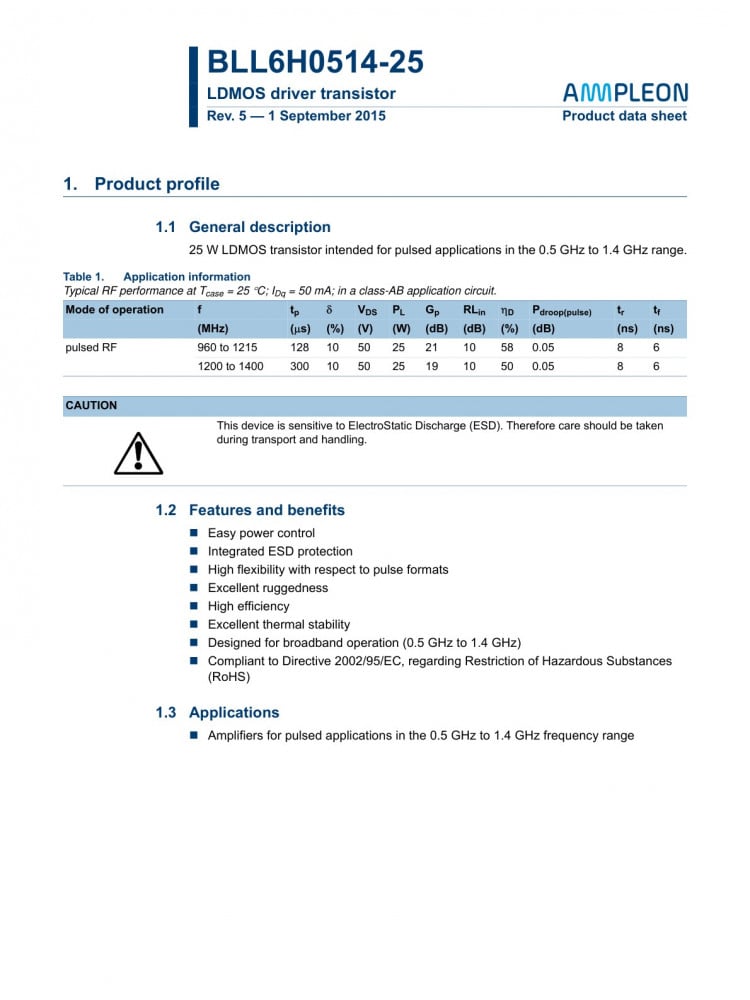 BLL6H0514-25 datasheet page 1