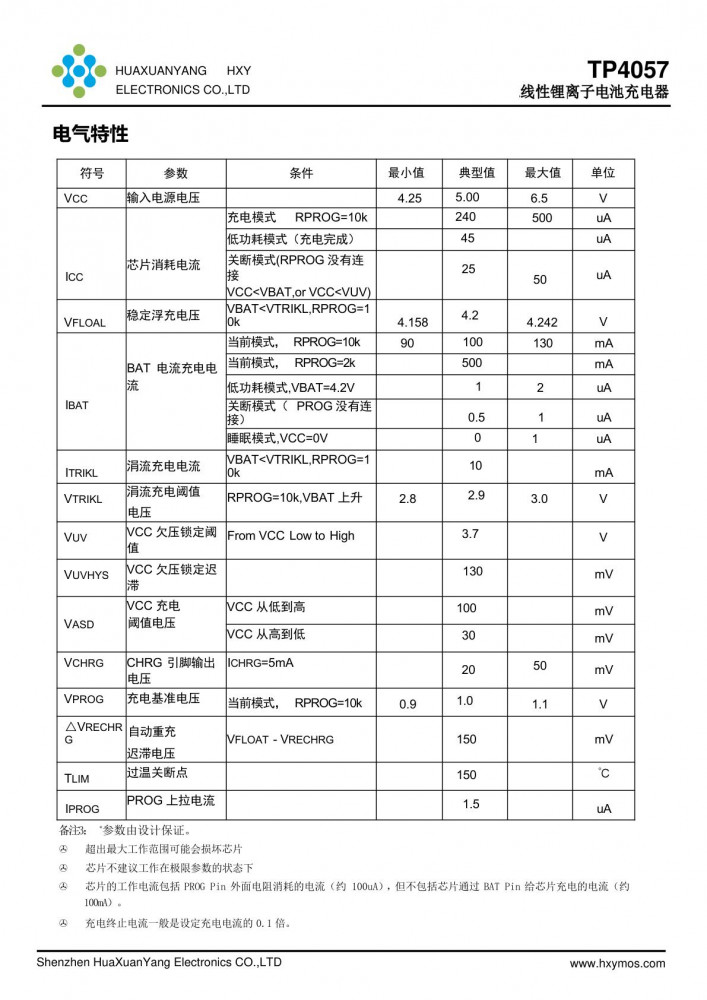 TP4057 datasheet page 4