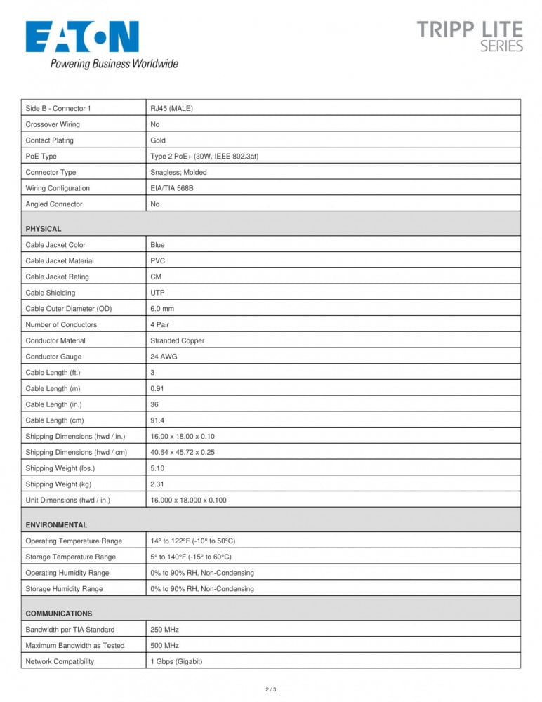 N201-003-BL50BP technical document page 2