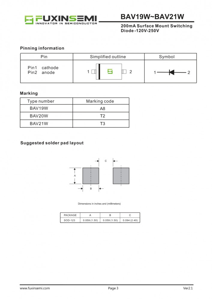 BAV21W technical document page 3