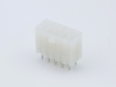 Mini-Fit Jr. Vertical Header, 4.20mm Pitch, Dual Row, 20 Circuits, without Snap-in Plastic Peg PCB Lock, Gold, Natural