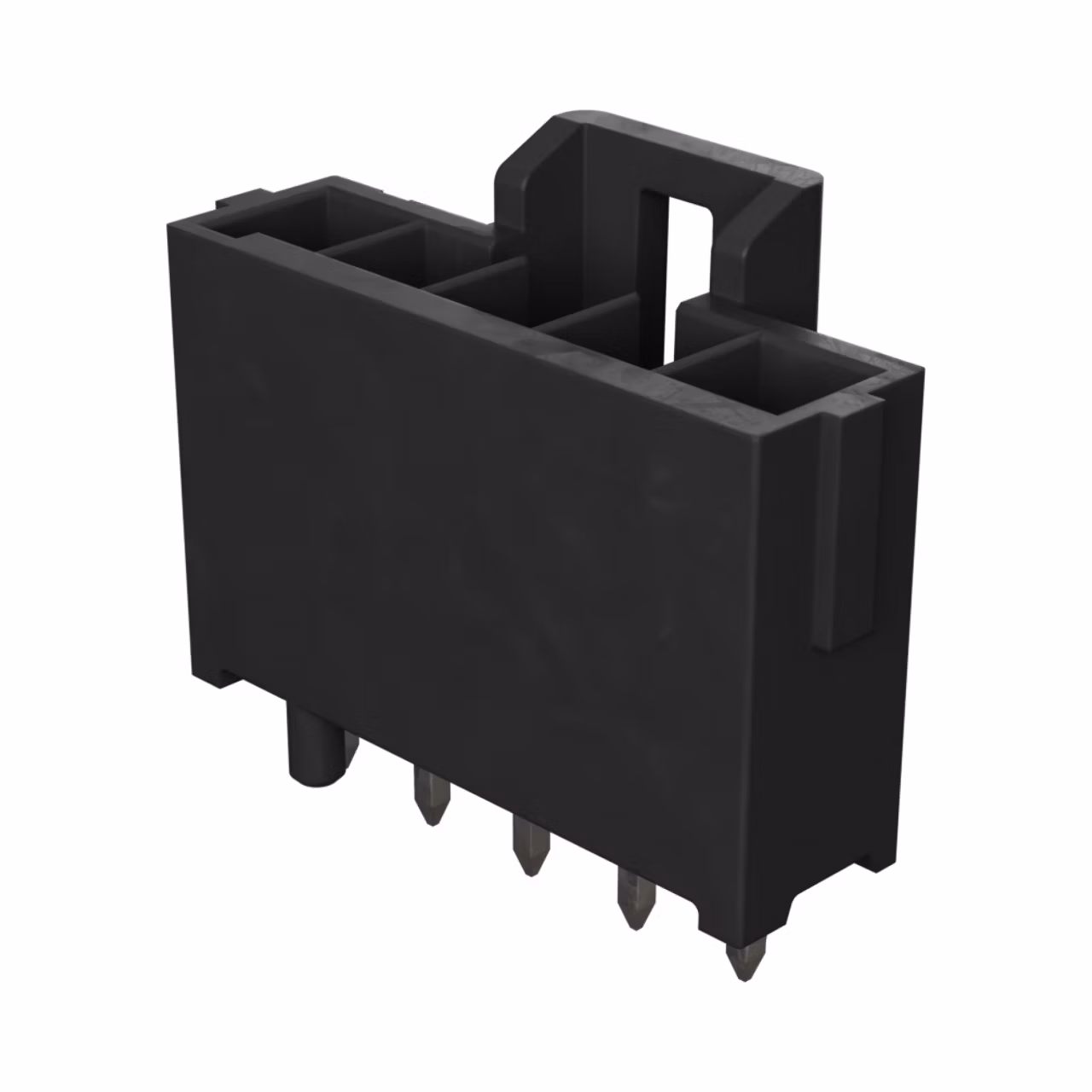 Ultra-Fit Vertical Header, 3.50mm Pitch, Single Row, 5 Circuits, with Kinked Pins, 0.38µm Gold (Au) Plating, Glow-Wire Capable, Black for sale