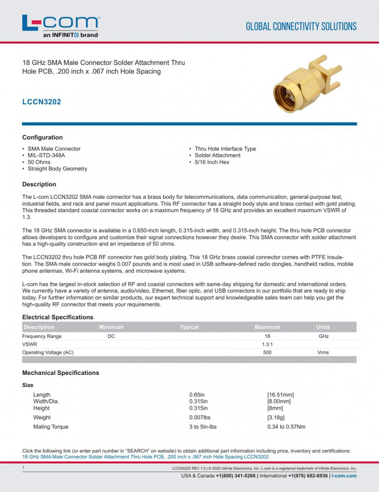 L-com LCCN3202 technical document page 1