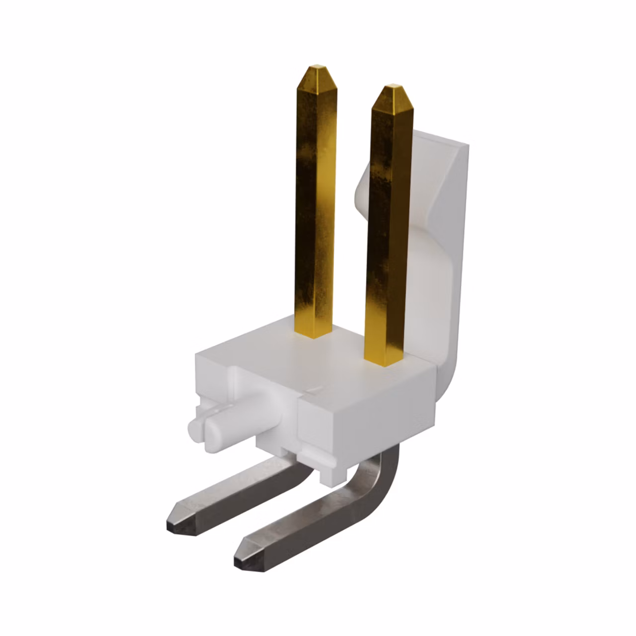 KK 396 Solid Right-Angle Header, Friction Lock, with Snap-in Plastic Peg  PCB Lock, 2 Circuits, 0.38µm Gold (Au) Selective Plating for sale
