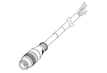 M12 Signal, A-Coded, Single-Ended Cordset with Knurled Hexnut, 3 Poles, Female (Straight) to Pigtail, 22 AWG, Black Shielded TPU WSOR Cable, 1.0m (3.28') Length