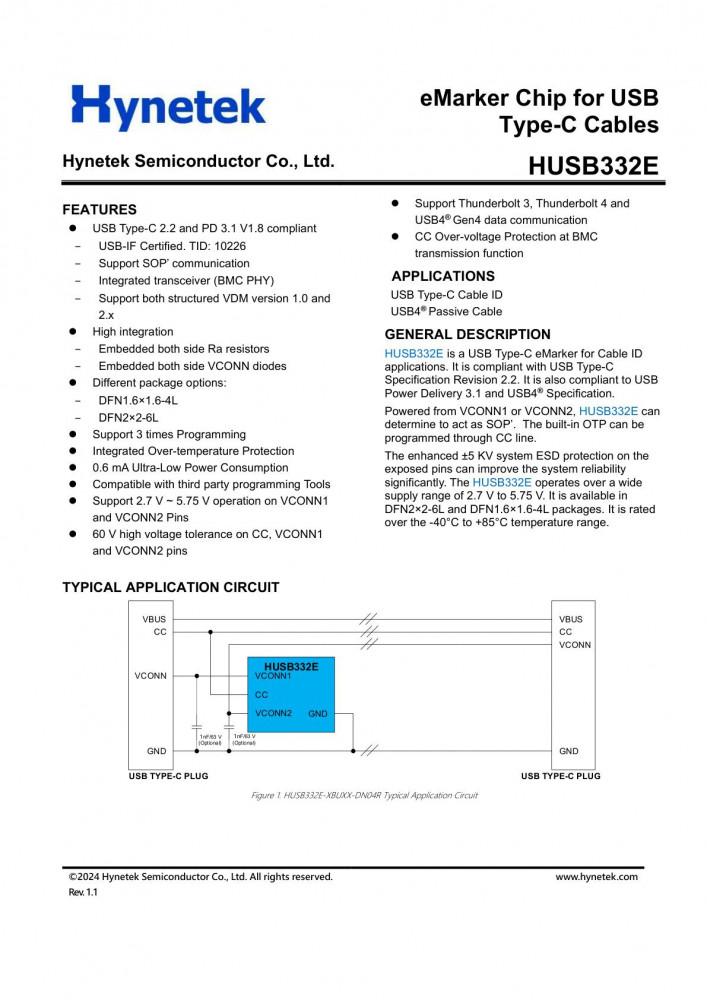HUSB332E datasheet page 1