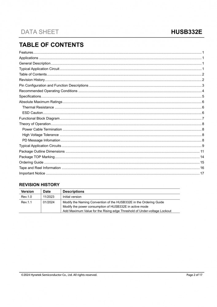 HUSB332E datasheet page 2