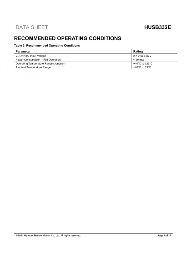 HUSB332E datasheet page 4