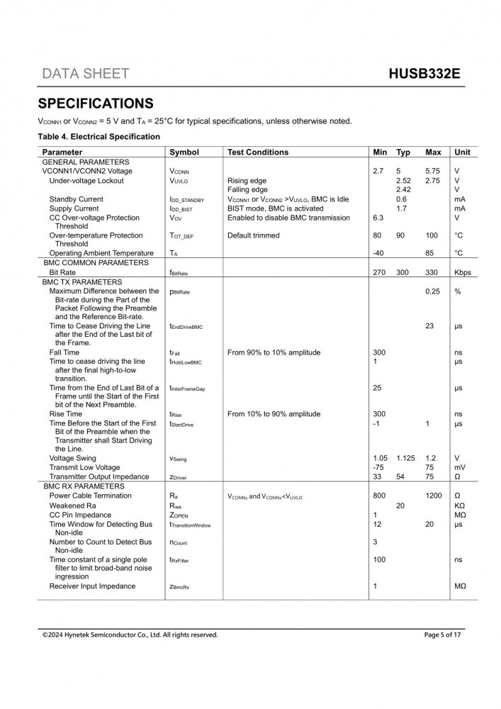 HUSB332E datasheet page 5