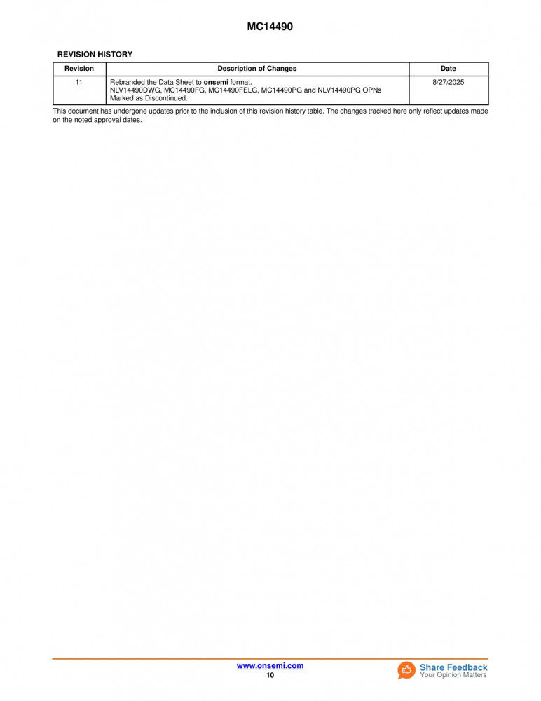 MC14490 datasheet page 10