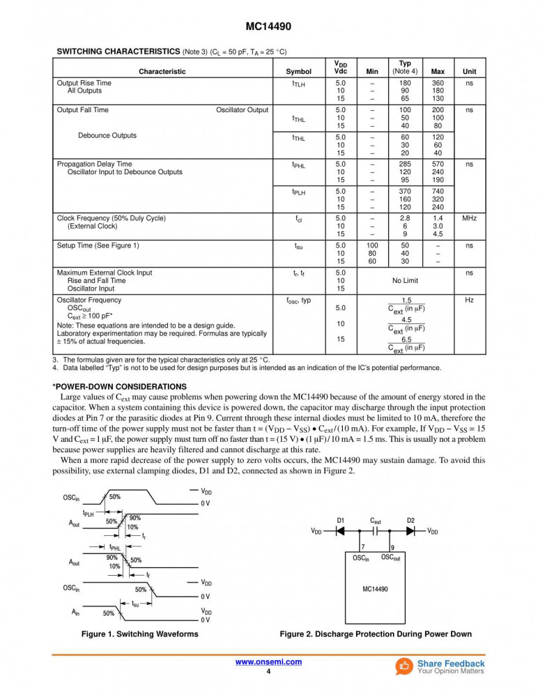 MC14490 datasheet page 4