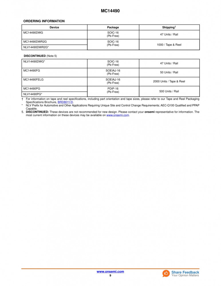 MC14490 datasheet page 9
