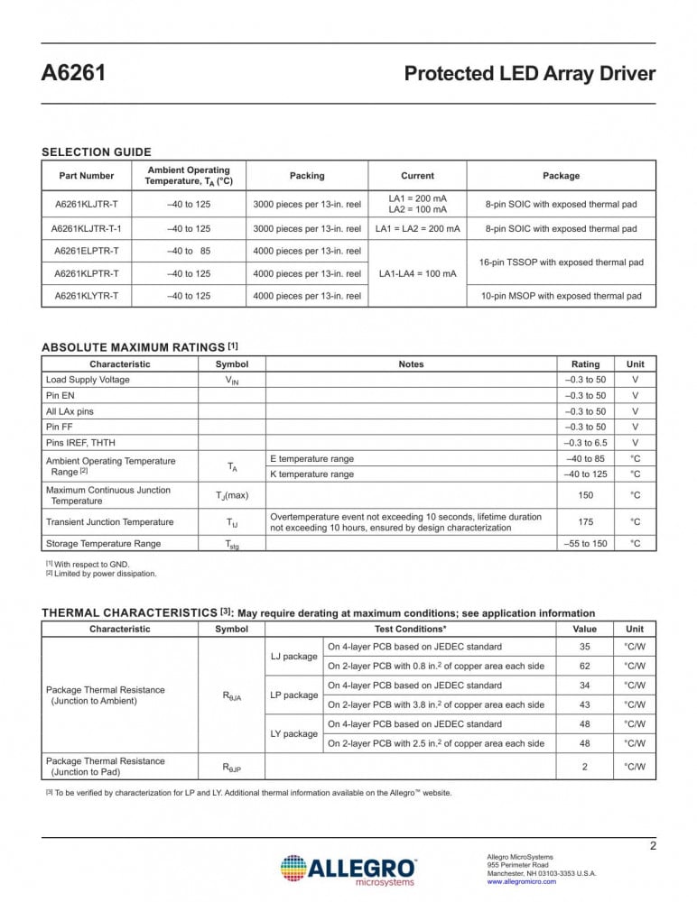 A6261 datasheet page 2