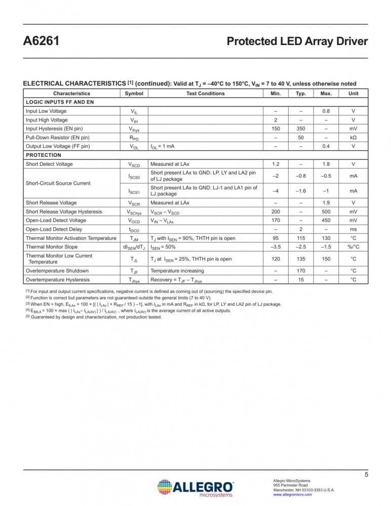 A6261 datasheet page 5