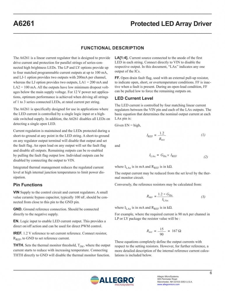 A6261 datasheet page 6