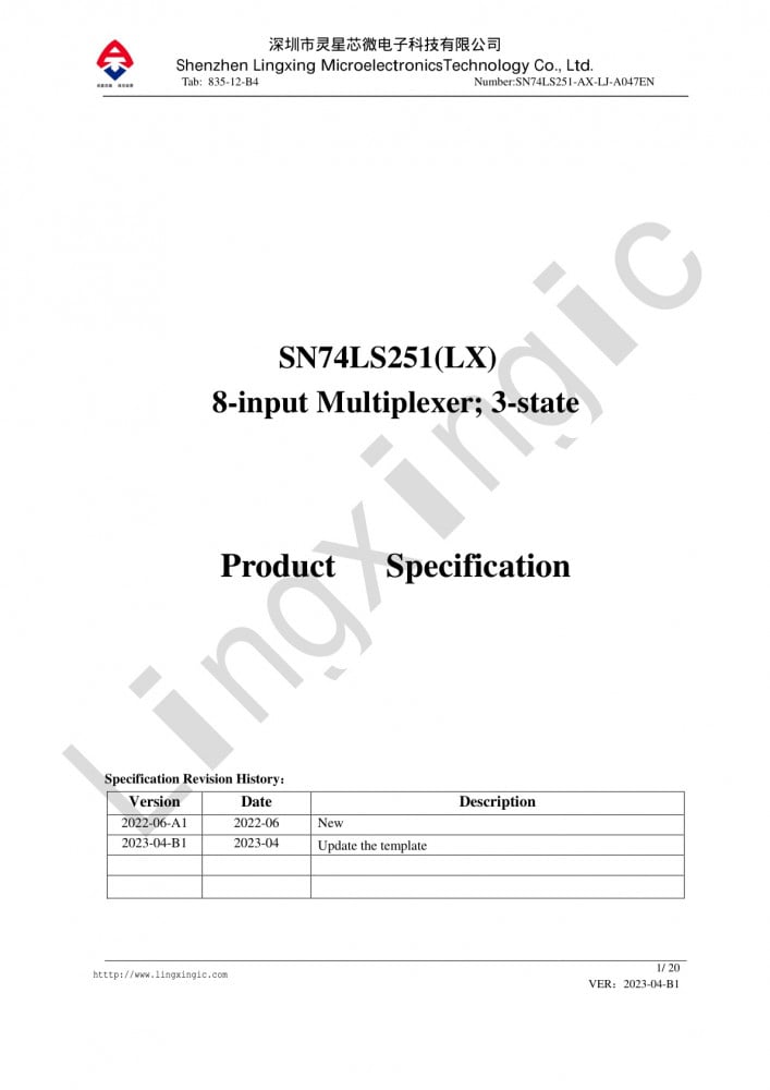 SN74LS251DR(LX) datasheet page 1