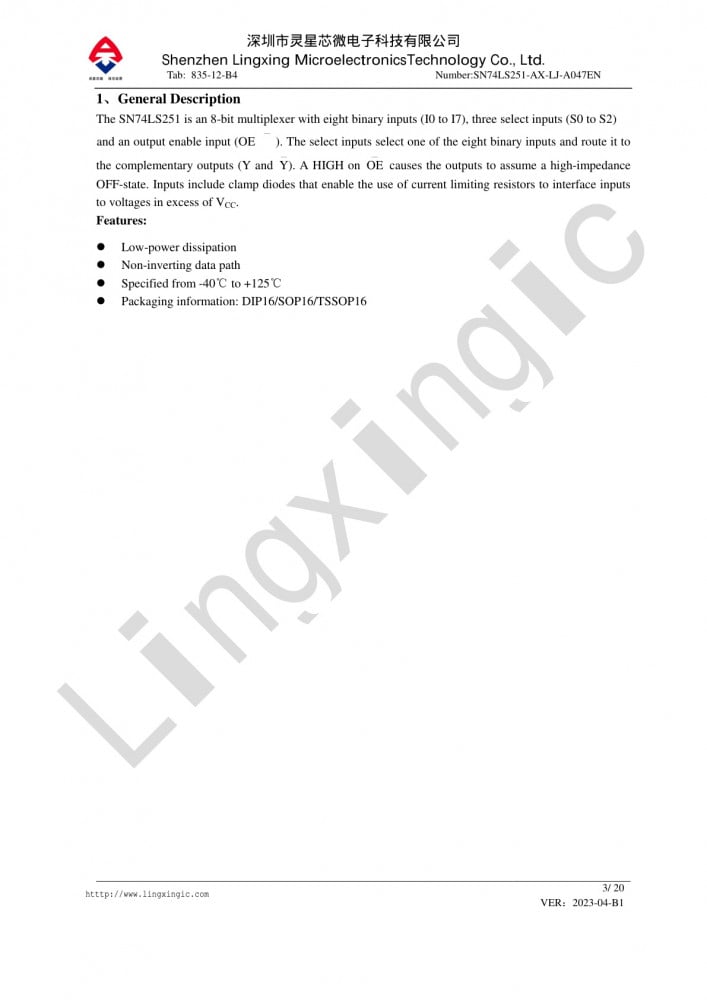 SN74LS251DR(LX) datasheet page 3