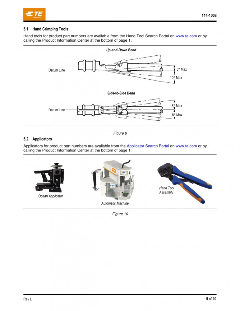 TE Connectivity application specification page 9