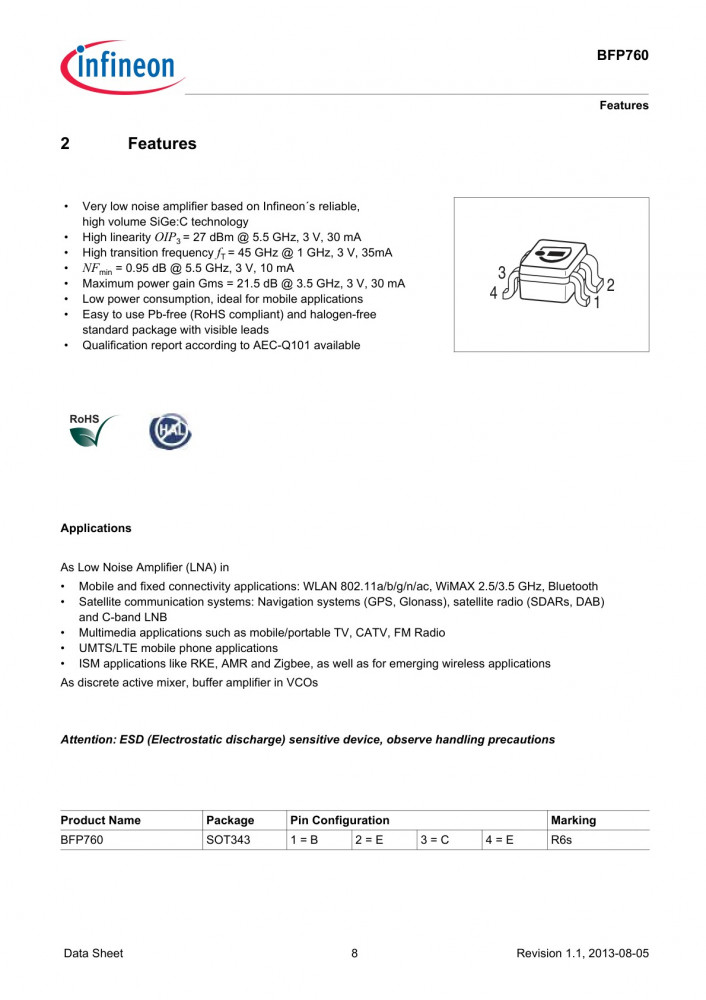 BFP760 datasheet page 8