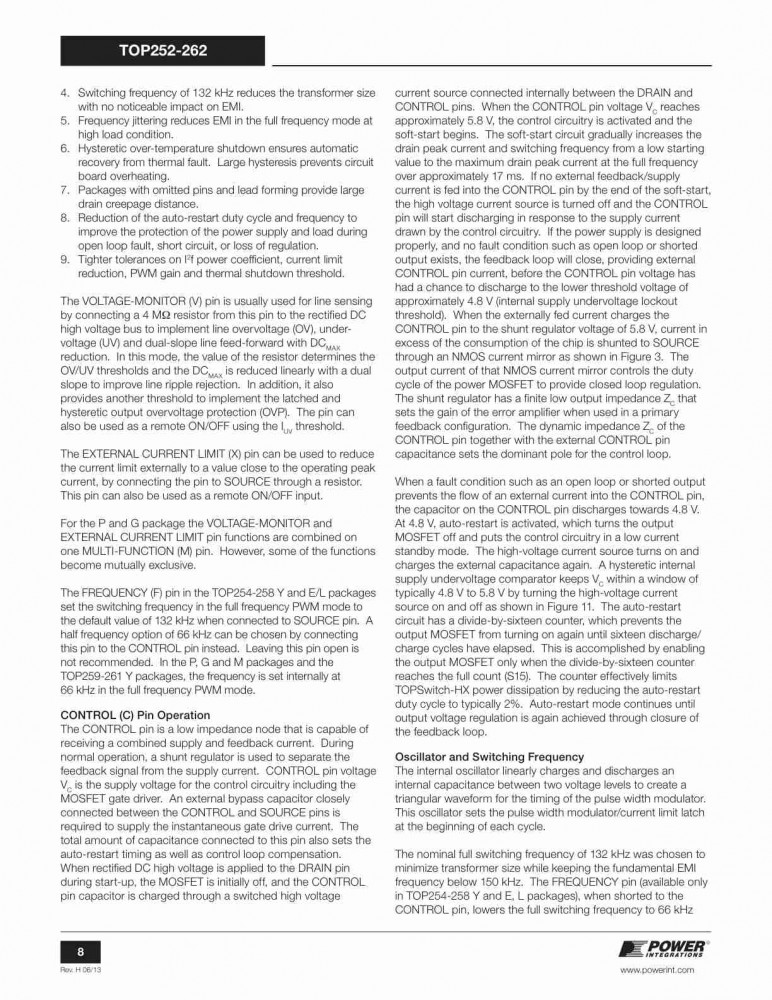 TOP252-262 datasheet page 8