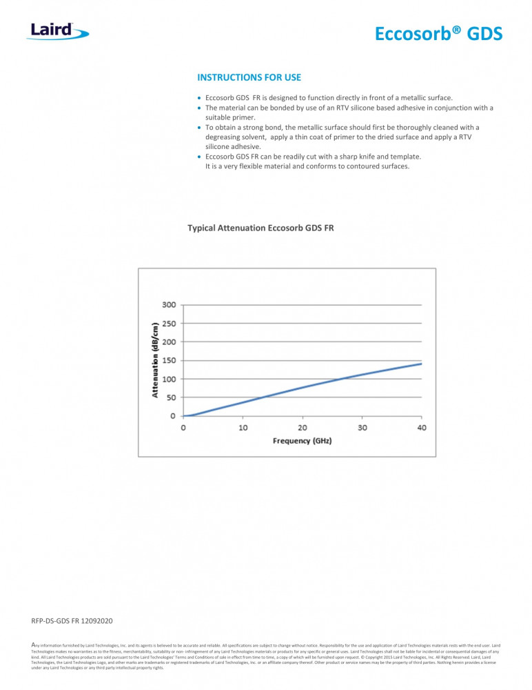 Laird ECCOSORB GDS FR technical document page 2