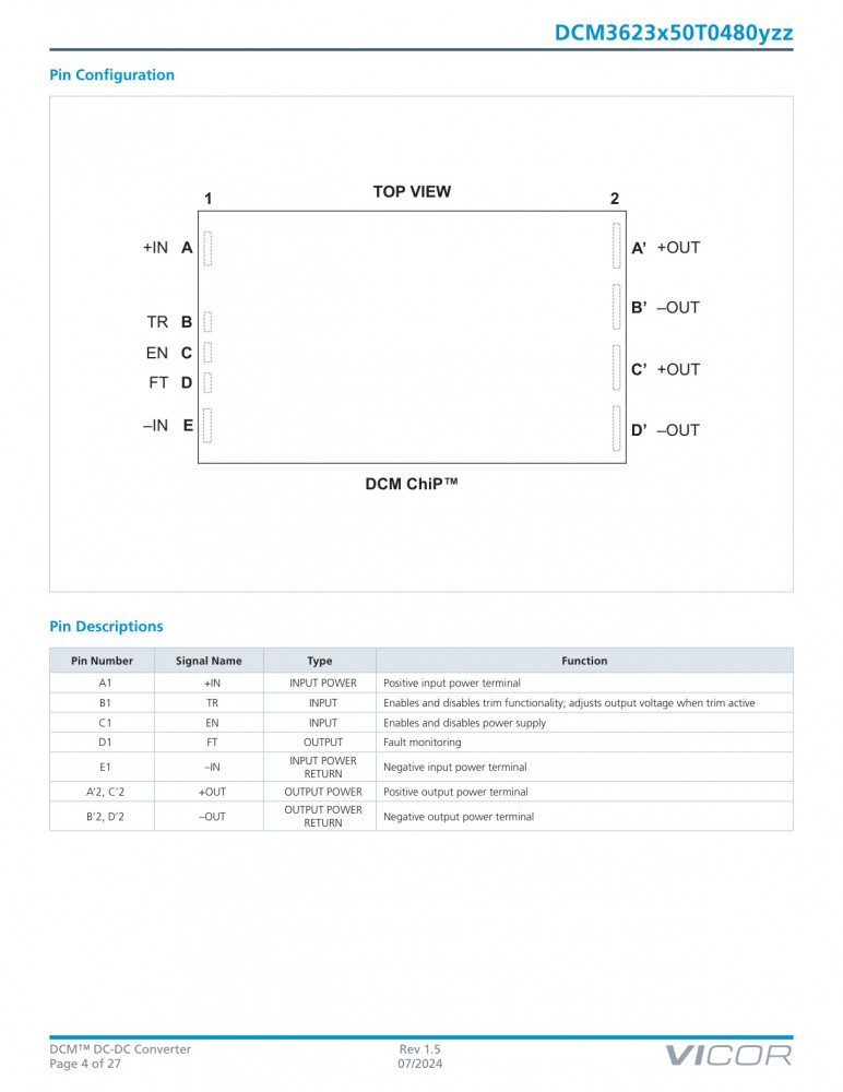VICOR DCM3623T50T0480T00 datasheet page 4