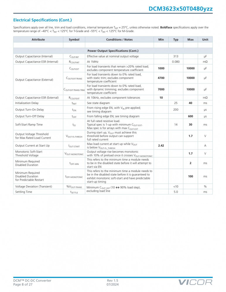 VICOR DCM3623T50T0480T00 datasheet page 8