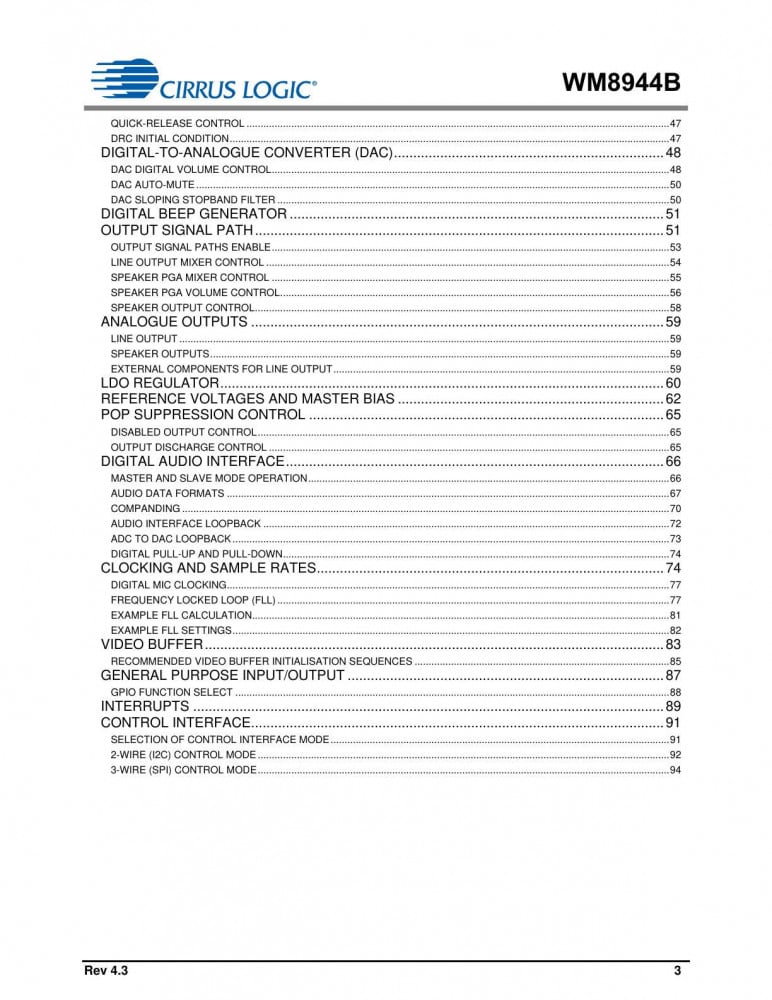 WM8944B datasheet page 3