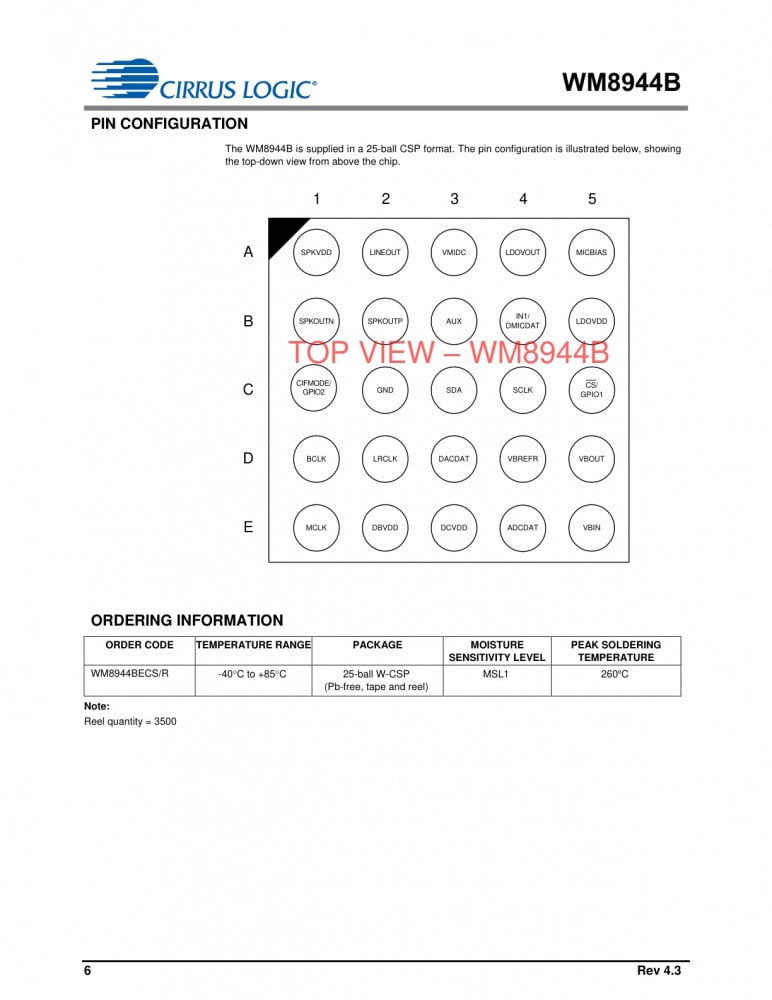 WM8944B datasheet page 6