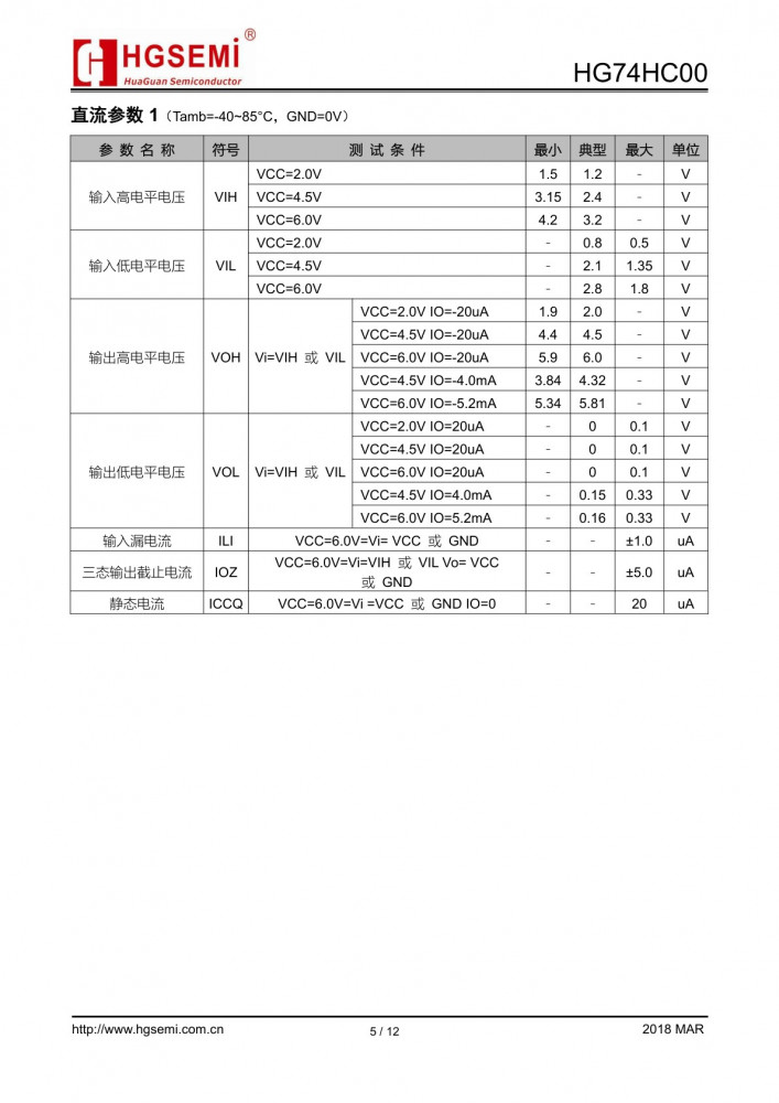 HG74HC00MT/TR datasheet page 5