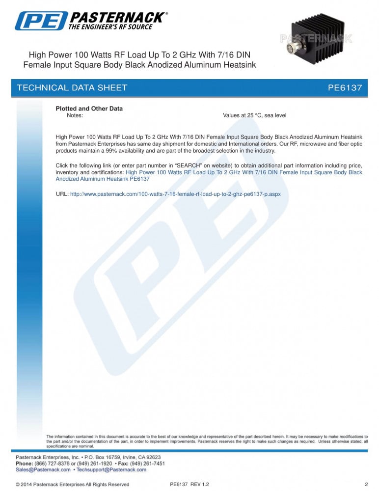 PASTERNACK PE7007 technical document page 2