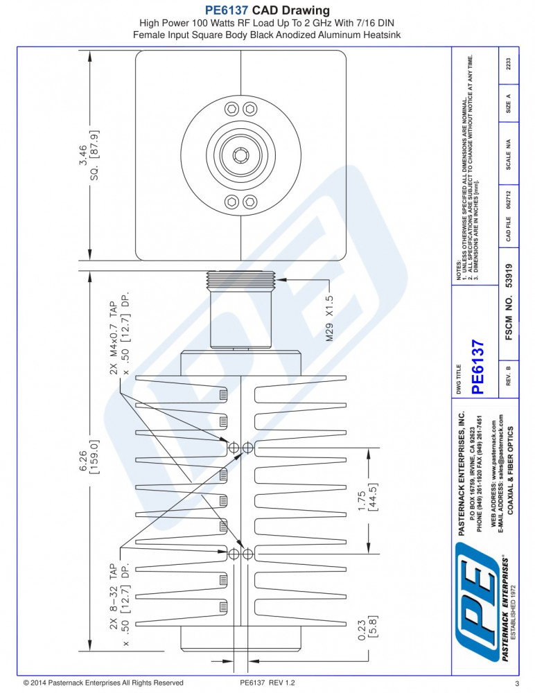 PASTERNACK PE7007 technical document page 3