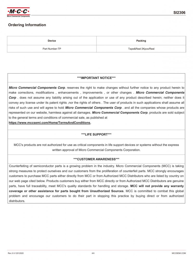 SI2306-TP datasheet page 4
