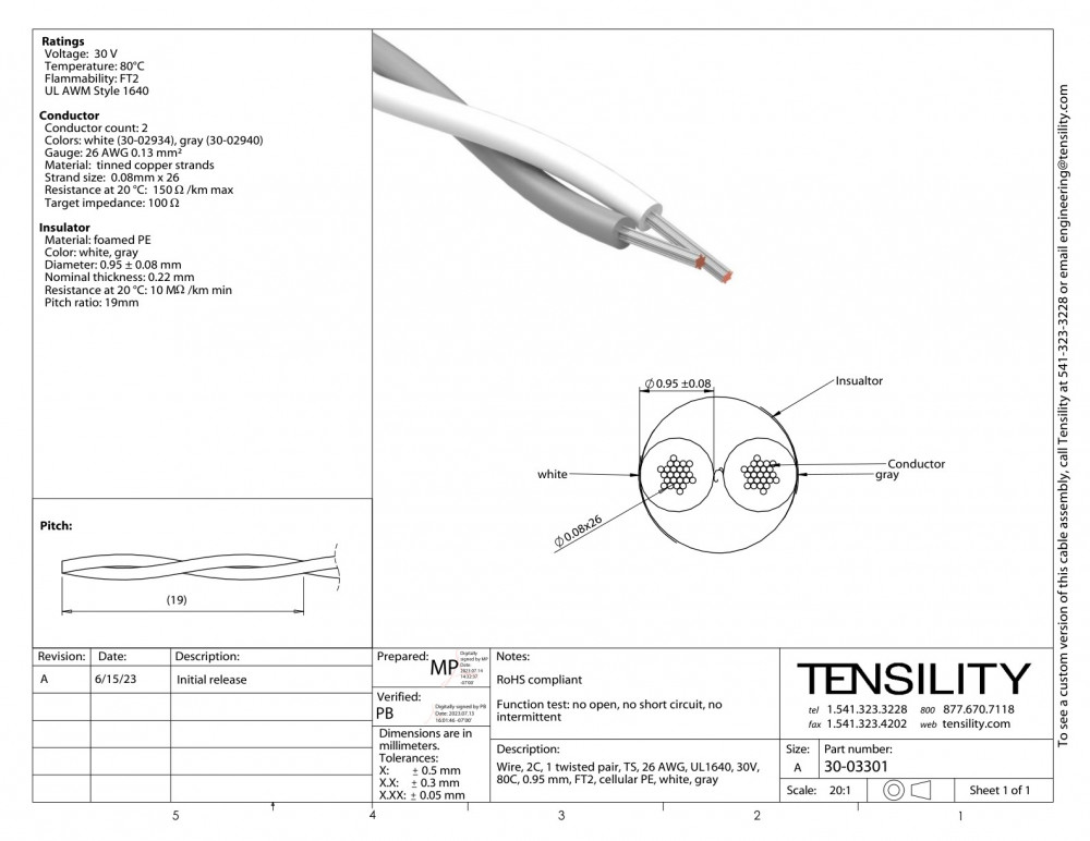 Tensility International 30-03301 product drawing