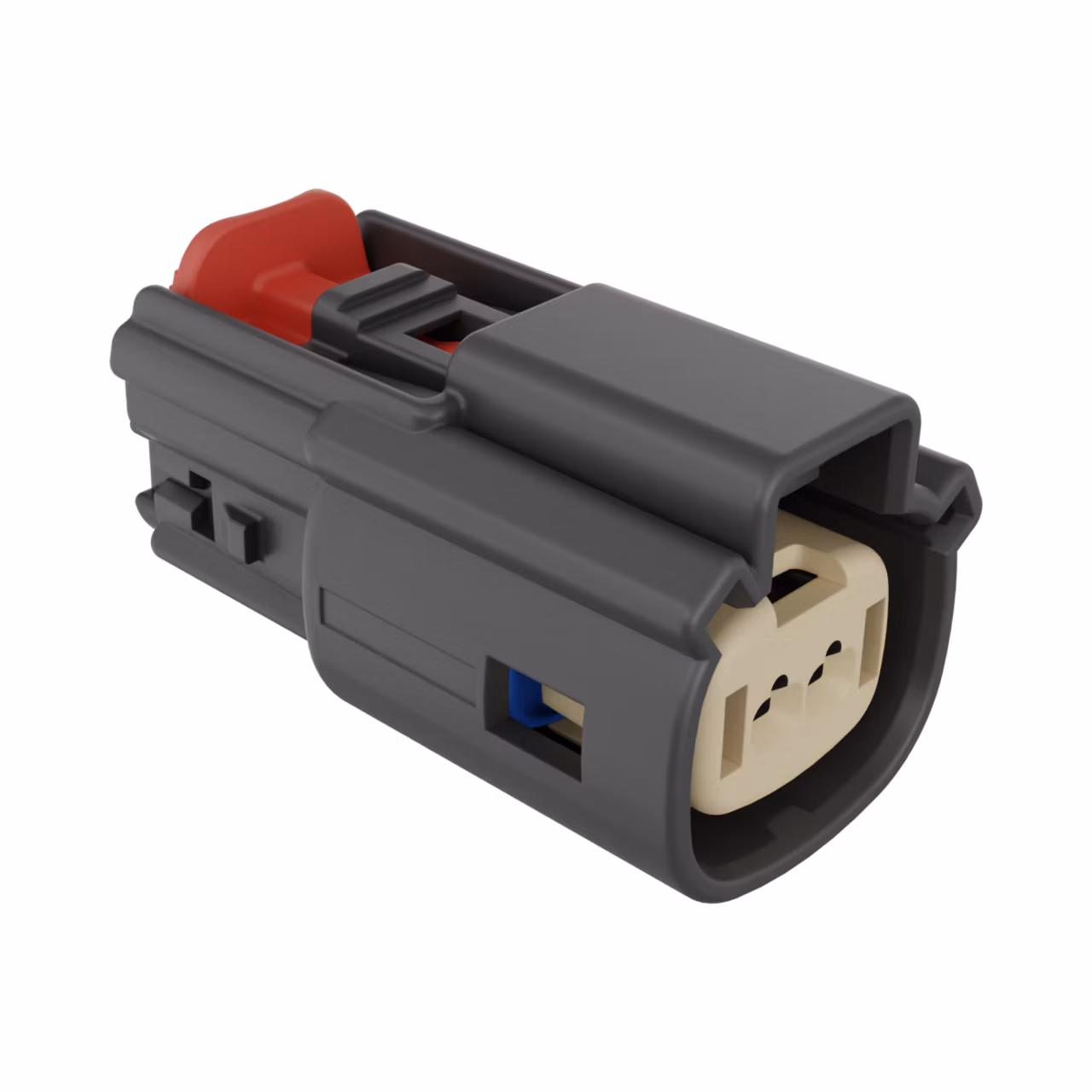 MX150 Mat-Sealed Female Connector Assembly, Single Row, 2 Circuits, Keying Option C, with Connector Position Assurance, Dark Gray for sale