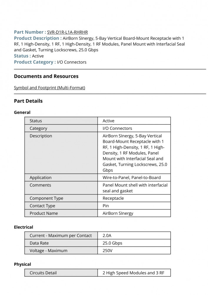 SVR-D1R-L1A-RHRHR technical document page 1